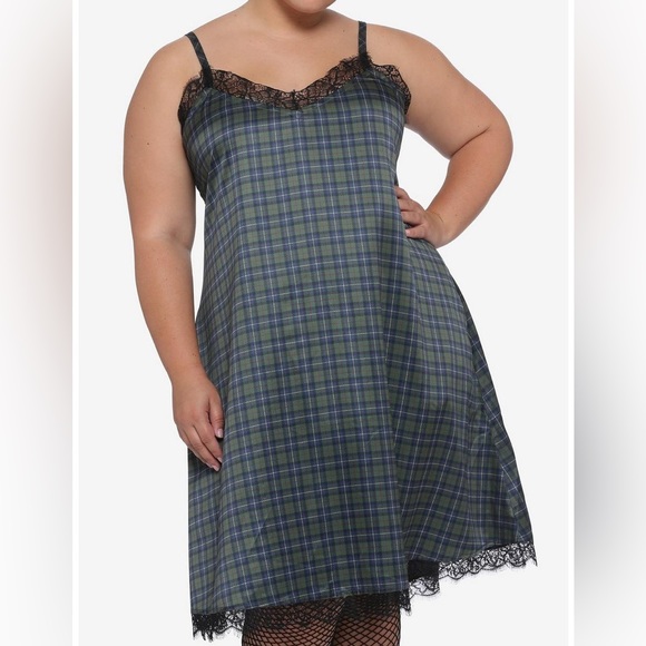 Hot Topic | Dresses | Hot Topic Plaid Satin Slip Dress 2x Plus Size ...